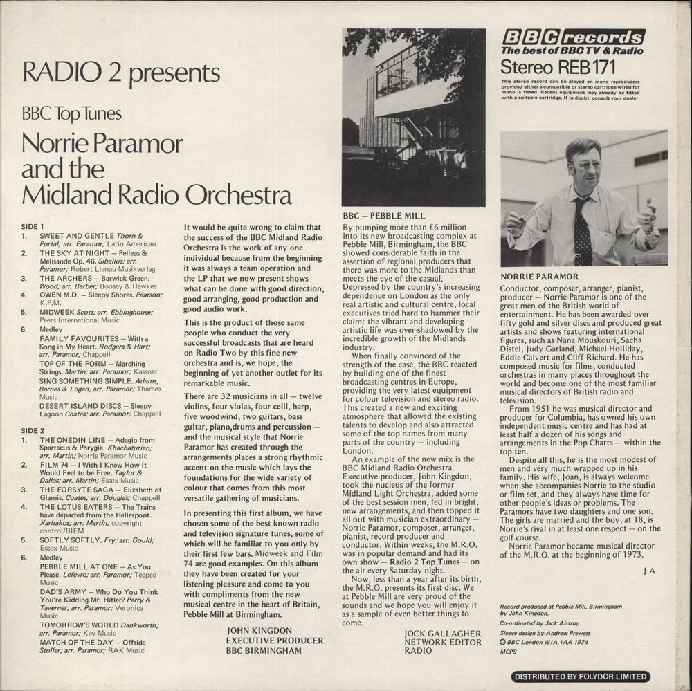Norrie Paramor BBC Top Tunes UK Vinyl LP — RareVinyl.com