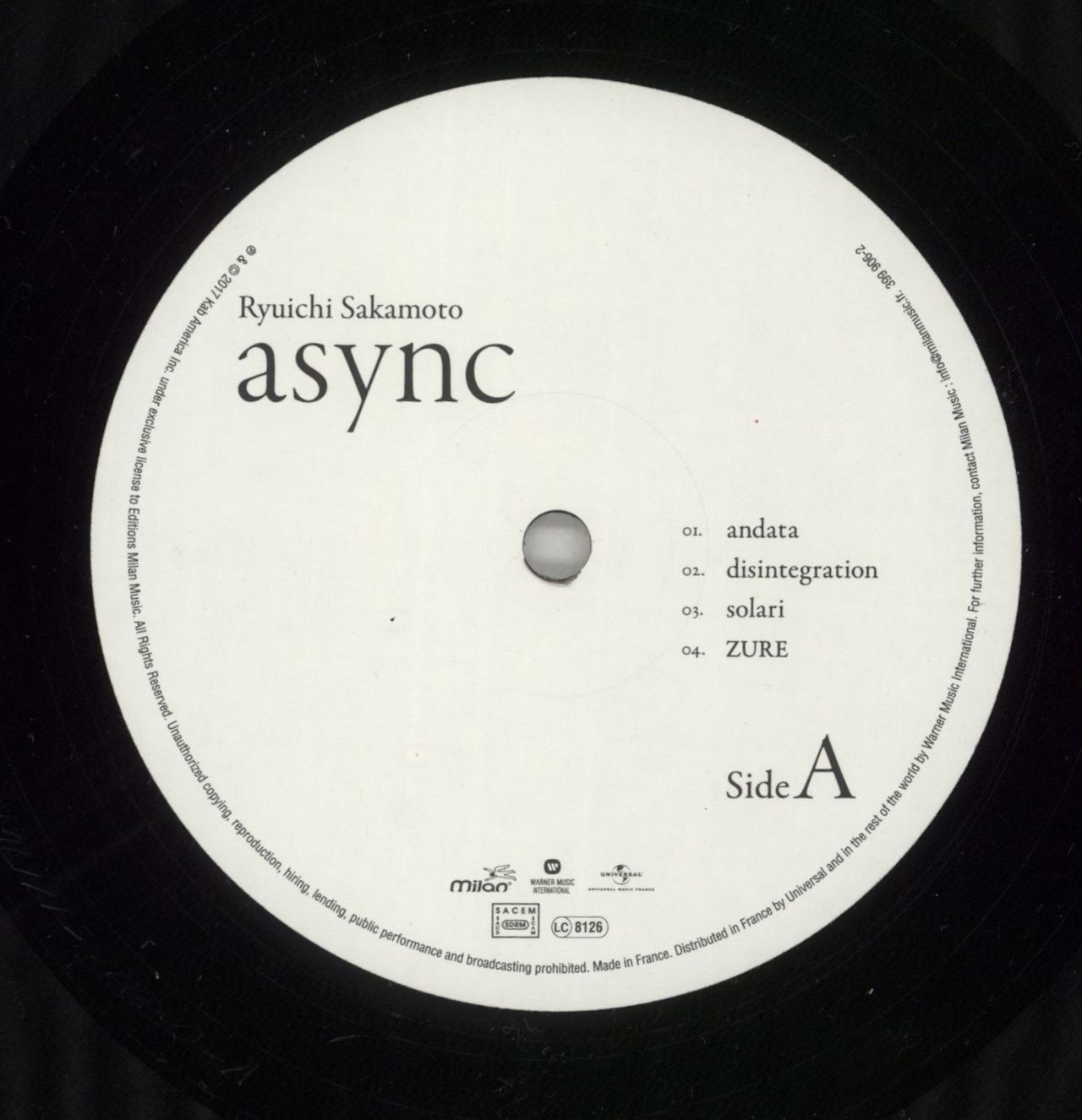 Ryuichi Sakamoto Async - 180 Gram Vinyl French 2-LP vinyl set — RareVinyl.com