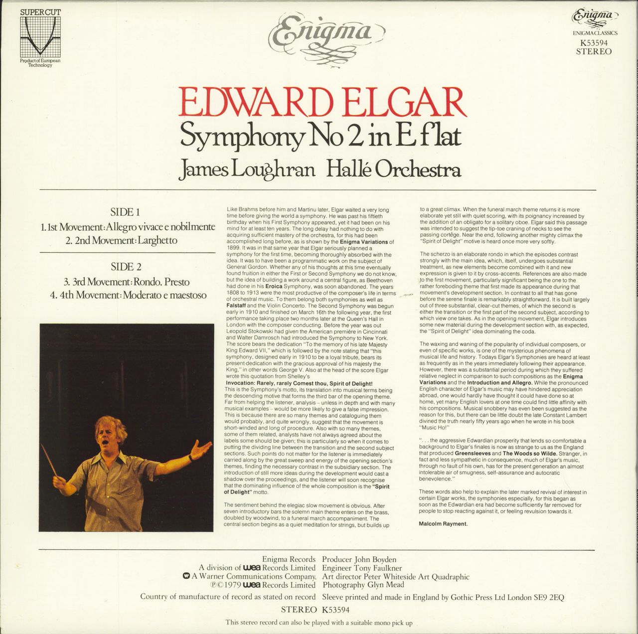 Edward Elgar Symphony No. 2 in E Flat UK Vinyl LP — RareVinyl.com