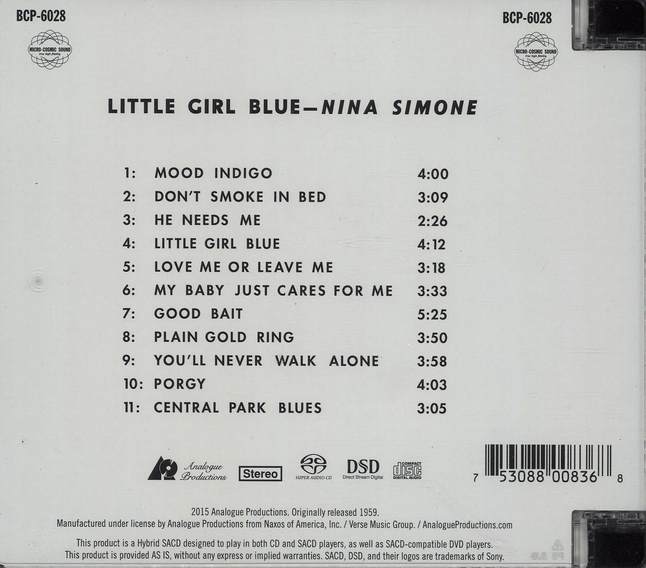 Nina Simone Little Girl Blue US CD album — RareVinyl.com