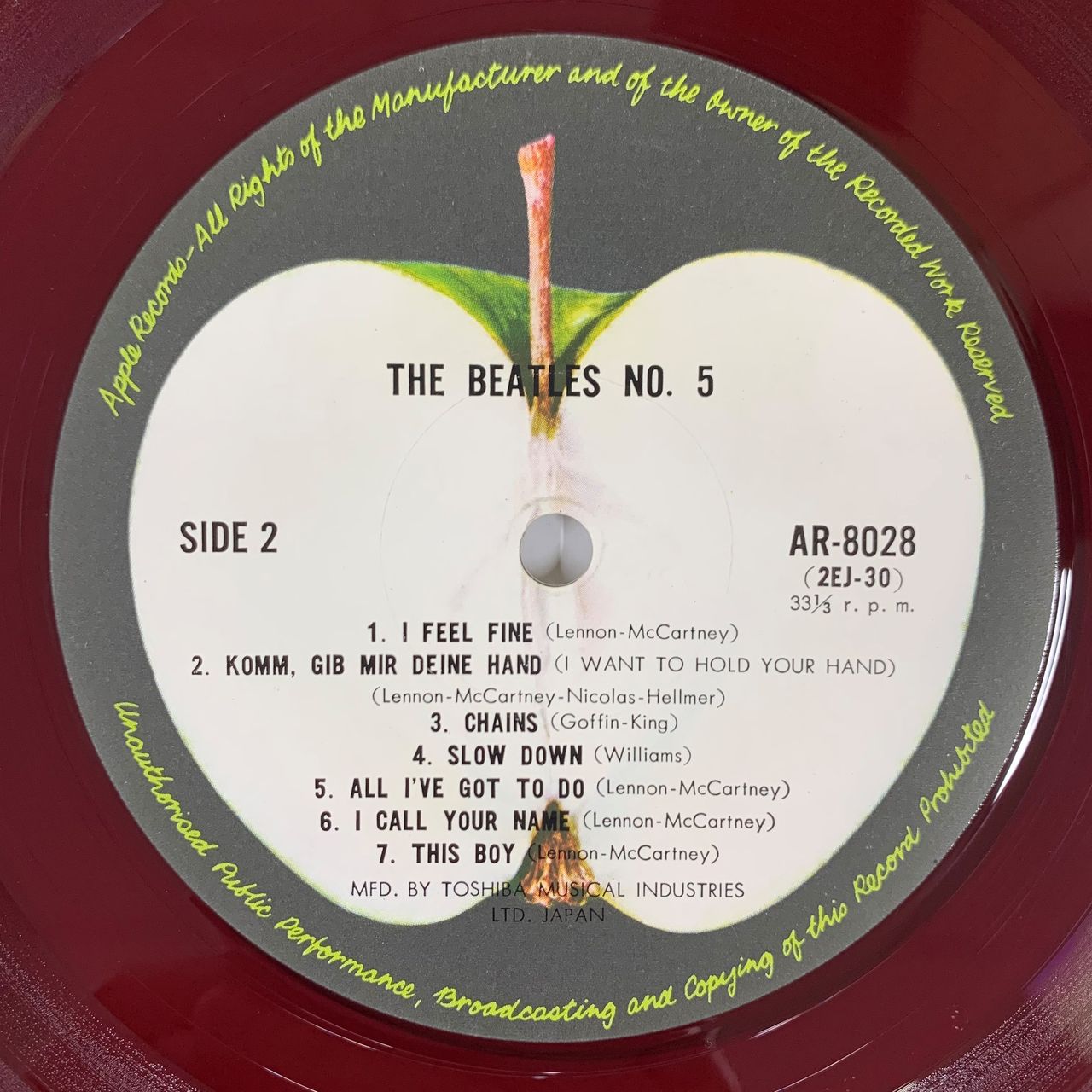 The Beatles Beatles No.5 - Red Vinyl - Complete Japanese Vinyl LP — RareVinyl.com