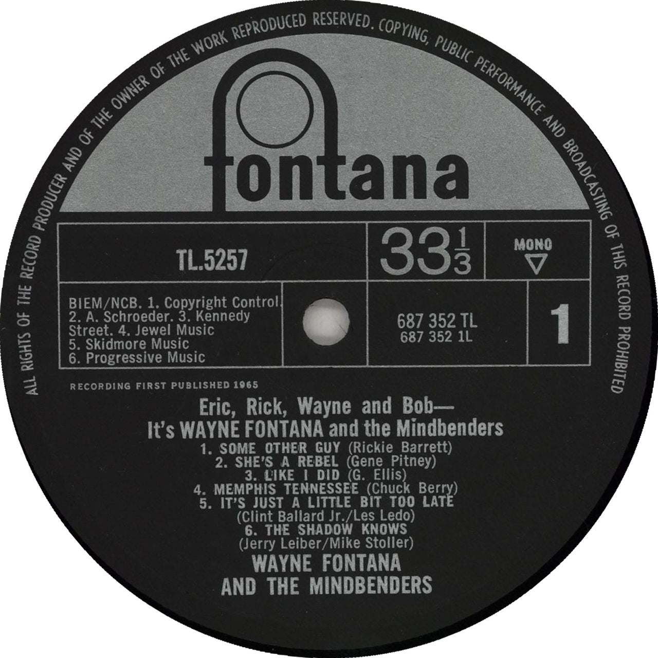 Wayne Fontana And The Mindbenders Eric, Rick, Wayne & Bob - EX UK Viny — RareVinyl.com